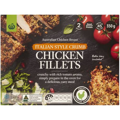Woolworths Chicken Fillets Italian Crumb 350g | bunch