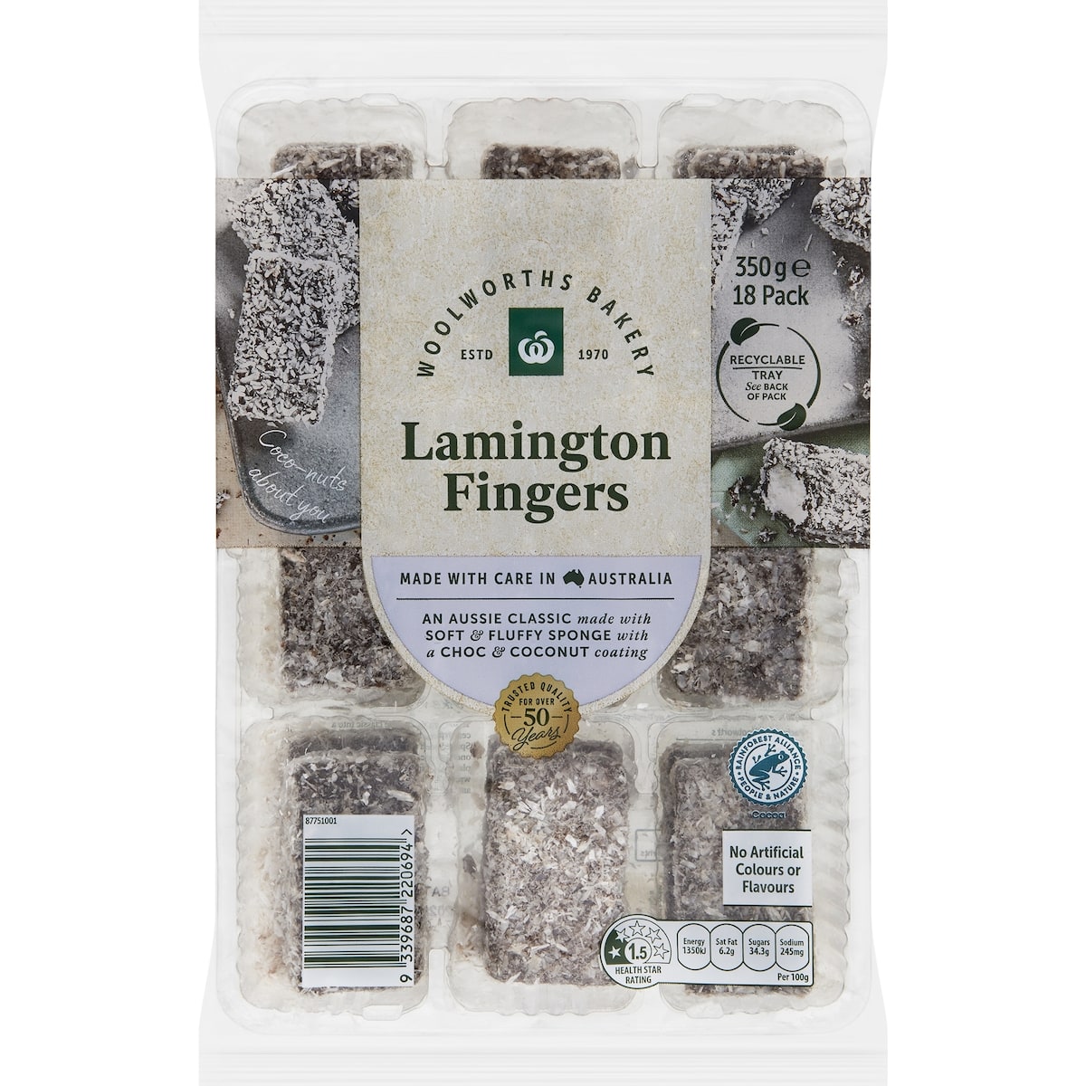 Woolworths Lamington Fingers 18 Pack | bunch