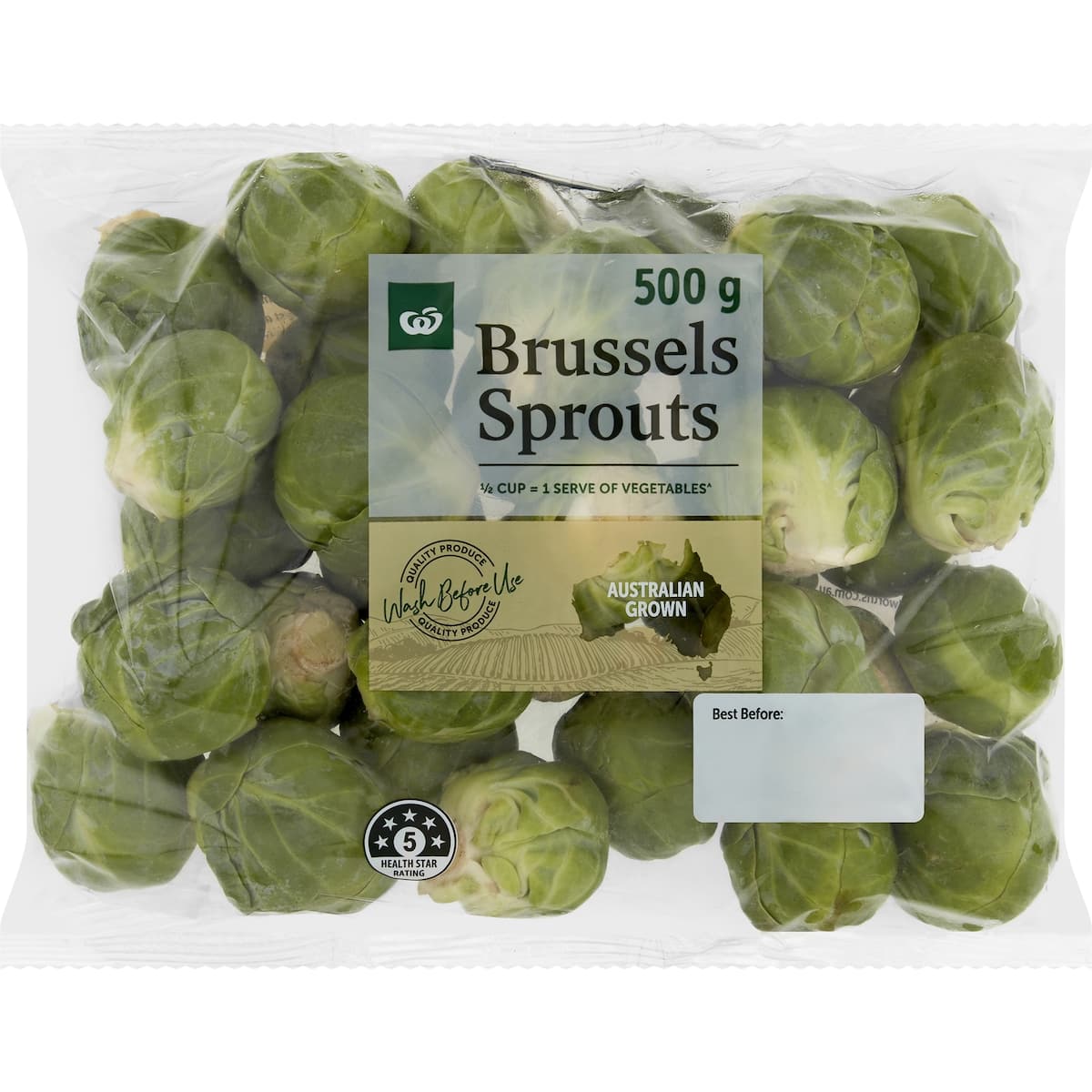 Woolworths Brussel Sprouts Prepack 500g Punnet | bunch