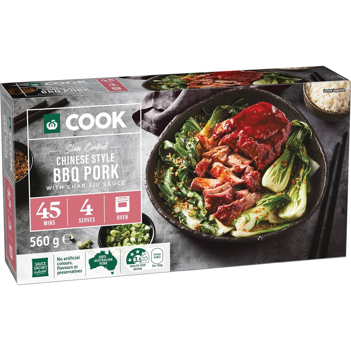 Woolworths Cook Chinese Bbq Style Pork With Char Siu Sauce 560g Bunch