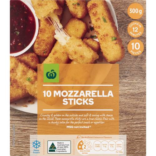 Woolworths Mozzarella Sticks 10 Pack | bunch