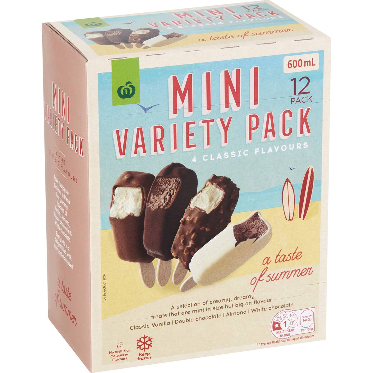 Woolworths Mini Variety Pack Classic Flavours Frozen Dessert Sticks 12 ...
