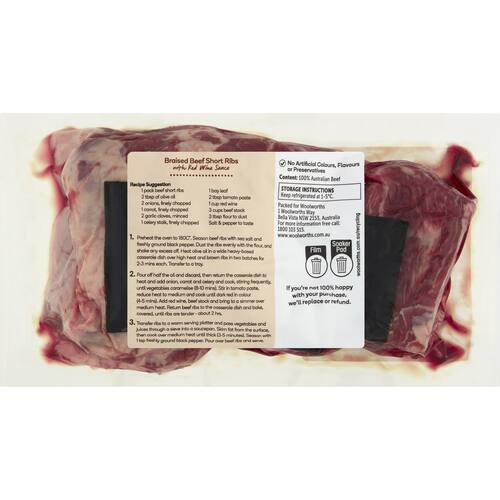 Woolworths Beef Short Ribs 800g - 1.5kg | bunch