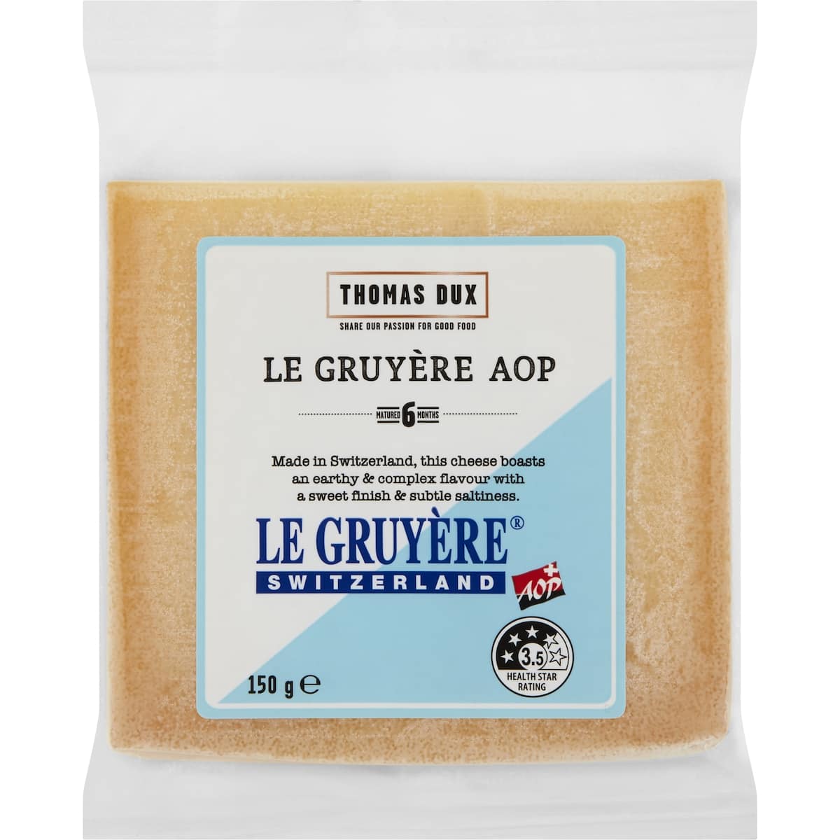Thomas Dux Le Gruyere Cheese 150g | bunch