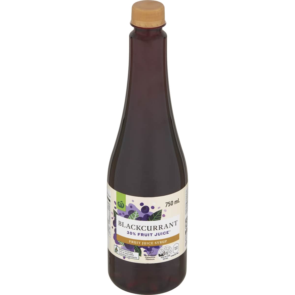 Woolworths Fruit Juice Syrup 30% Fruit Blackcurrant 750ml | bunch
