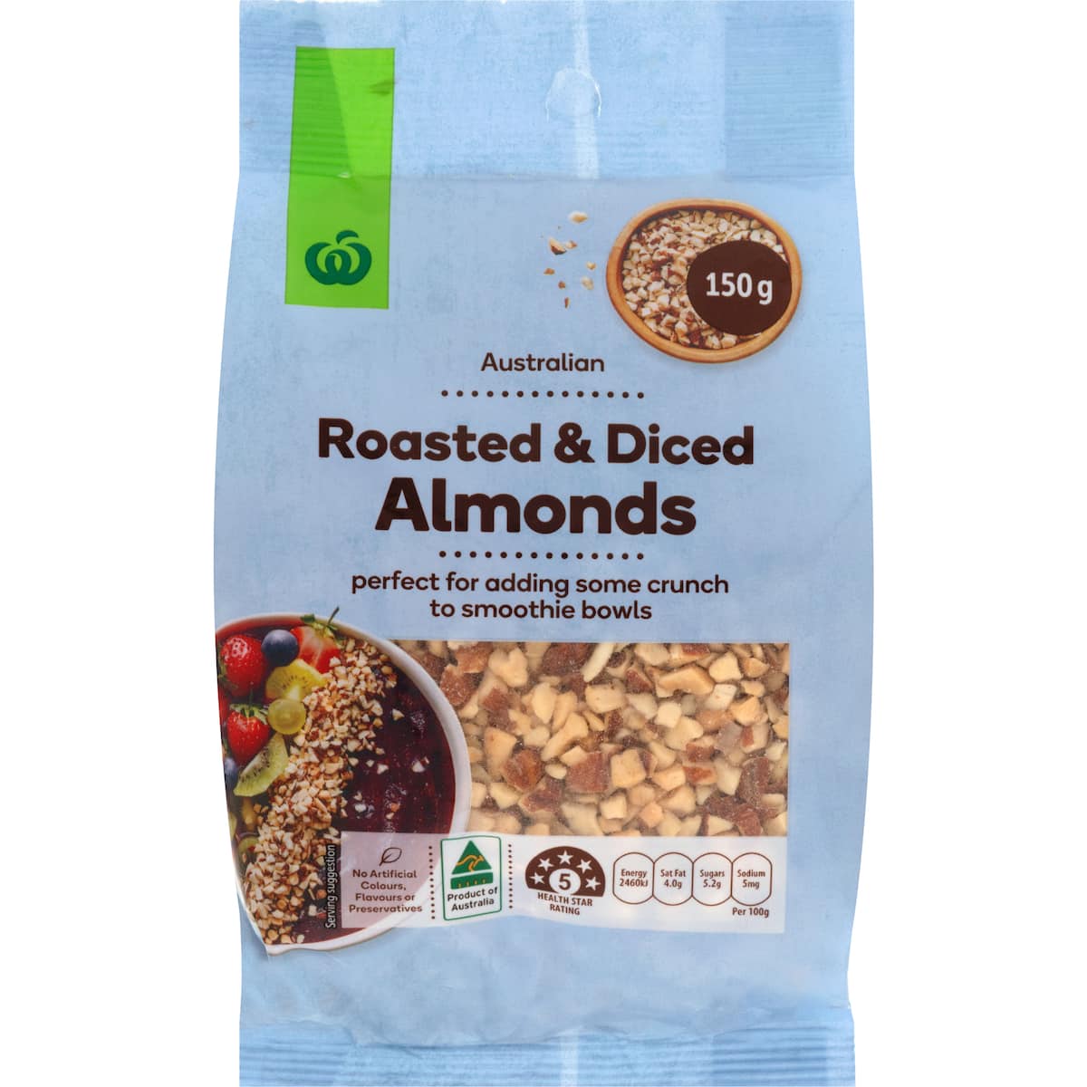 Woolworths Roasted and Diced Almonds 150g | bunch
