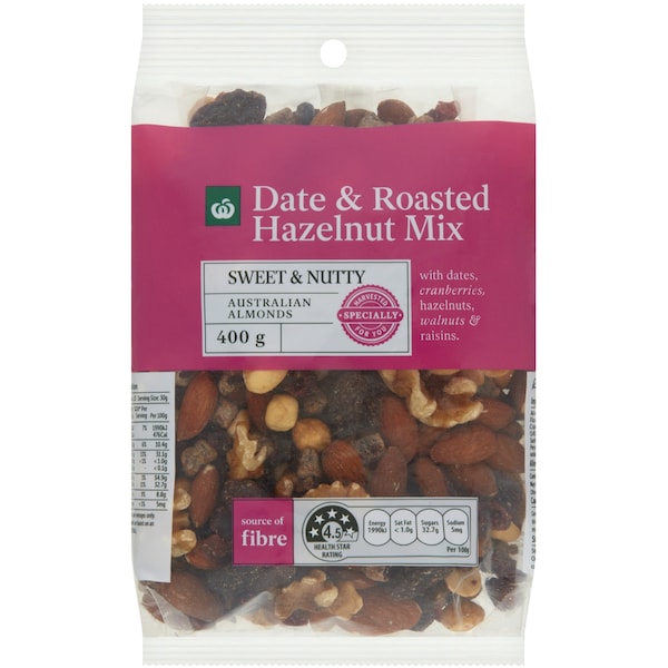 Woolworths Date & Roasted Hazelnut Mix Sweet & Nutty 400g | Woolworths