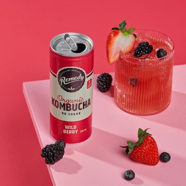 Remedy Organic Kombucha Wild Berry 250ml X4 Pack | Woolworths