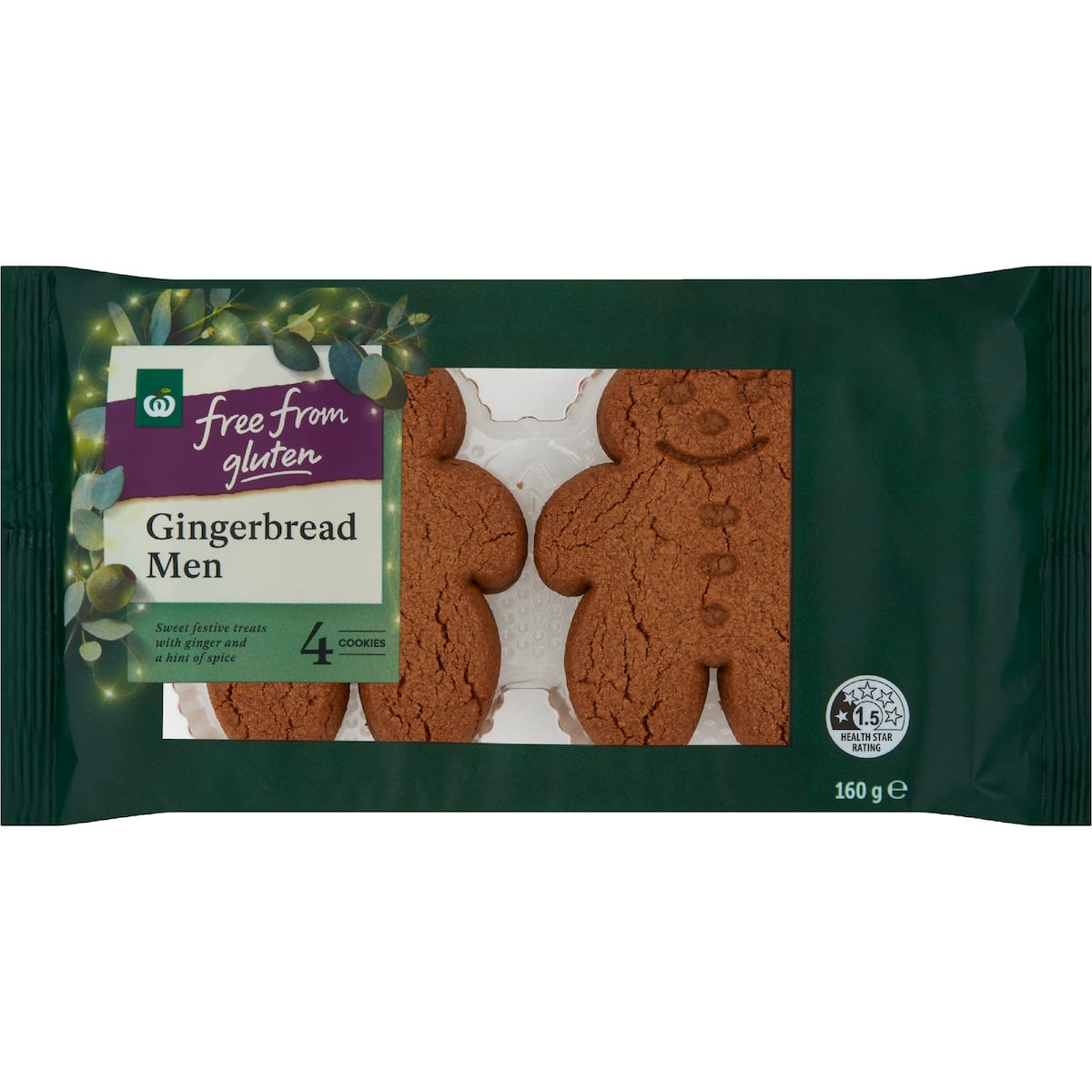 Woolworths Free From Gluten Gingerbread Cookies 4 Pack | bunch