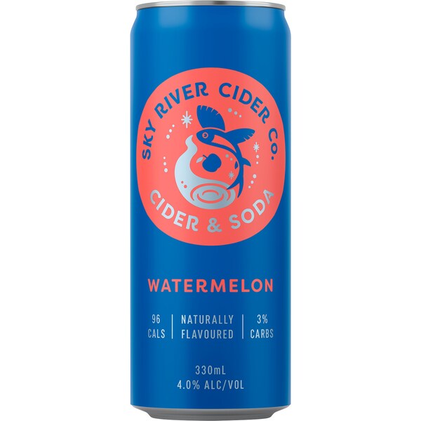 Sky River Cider Co Watermelon Cider & Soda 330ml | Woolworths