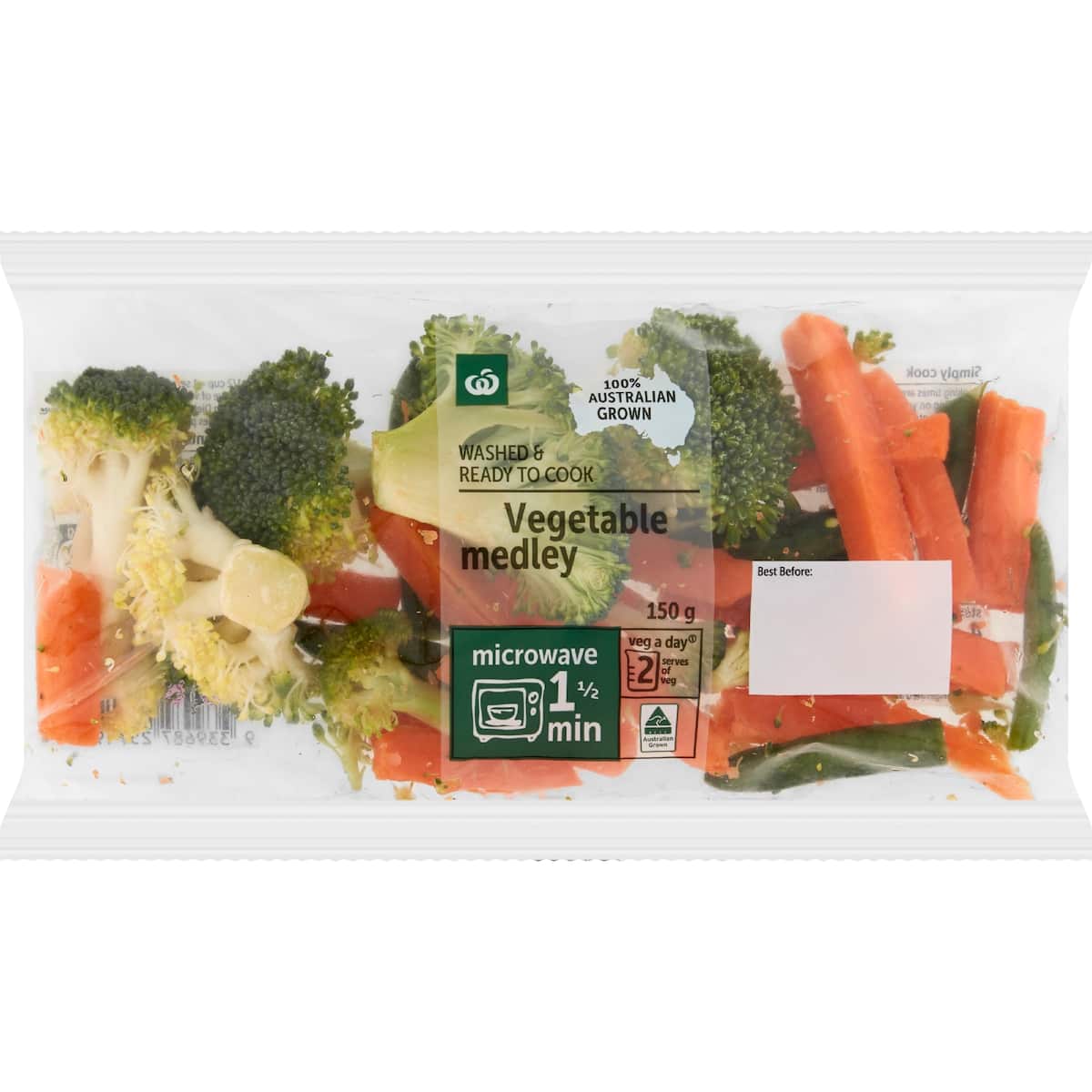 Woolworths Washed and Ready To Cook Vegetable Medley 150g | bunch