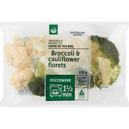 Woolworths Washed and Ready To Cook Broccoli and Cauliflower Florets ...