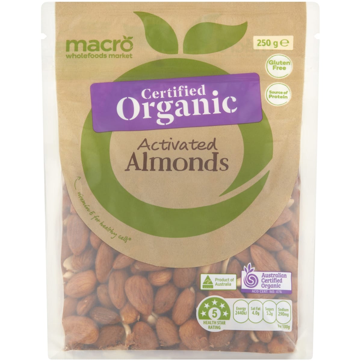 Macro Organic Activated Almonds 250g | bunch