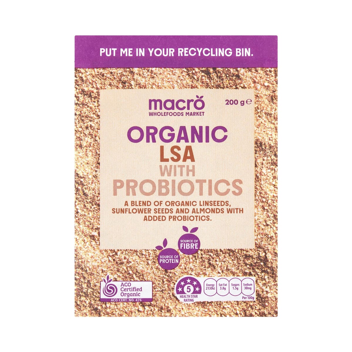 Macro Organic Lsa With Probiotics 200g | bunch