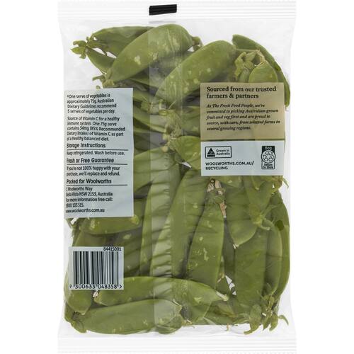 Woolworths Snow Peas Fresh 250g Bag | bunch