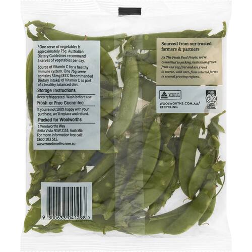 Woolworths Sugar Snap Peas 150g Bag | bunch