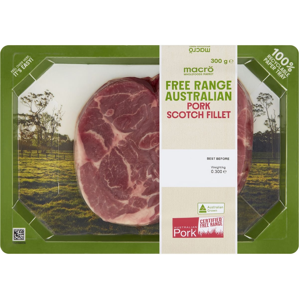 Macro Free Range Pork Scotch Fillet Steak 300g | bunch