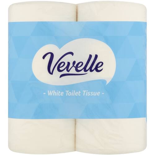 Vevelle 2 Ply White Toilet Tissue 12 Pack | bunch