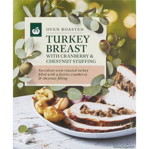 Woolworths Oven Roast Turkey Breast With Cranberry & Chestnut Stuffing ...