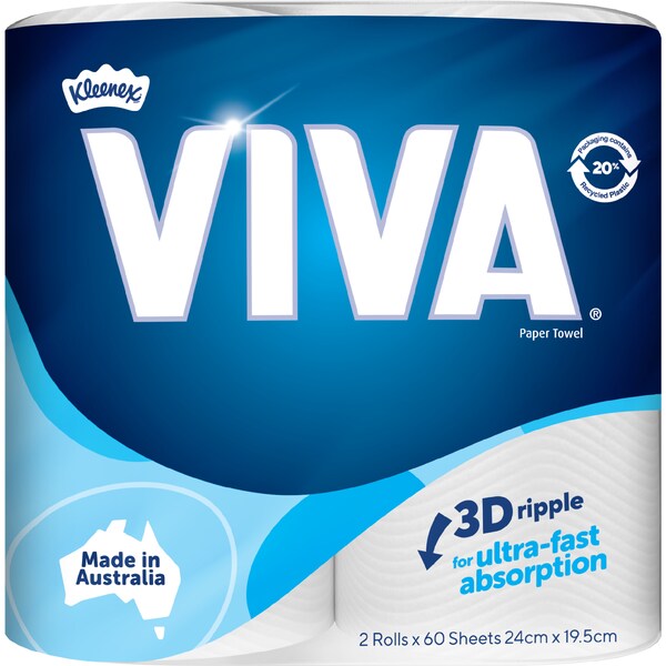 Viva Paper Towels 120 Sheets 2 Pack | Woolworths