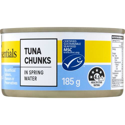 Essentials Tuna Chunks In Spring Water 185g | bunch