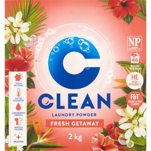 Clean Laundry Powder Fresh Getaway 2kg | bunch