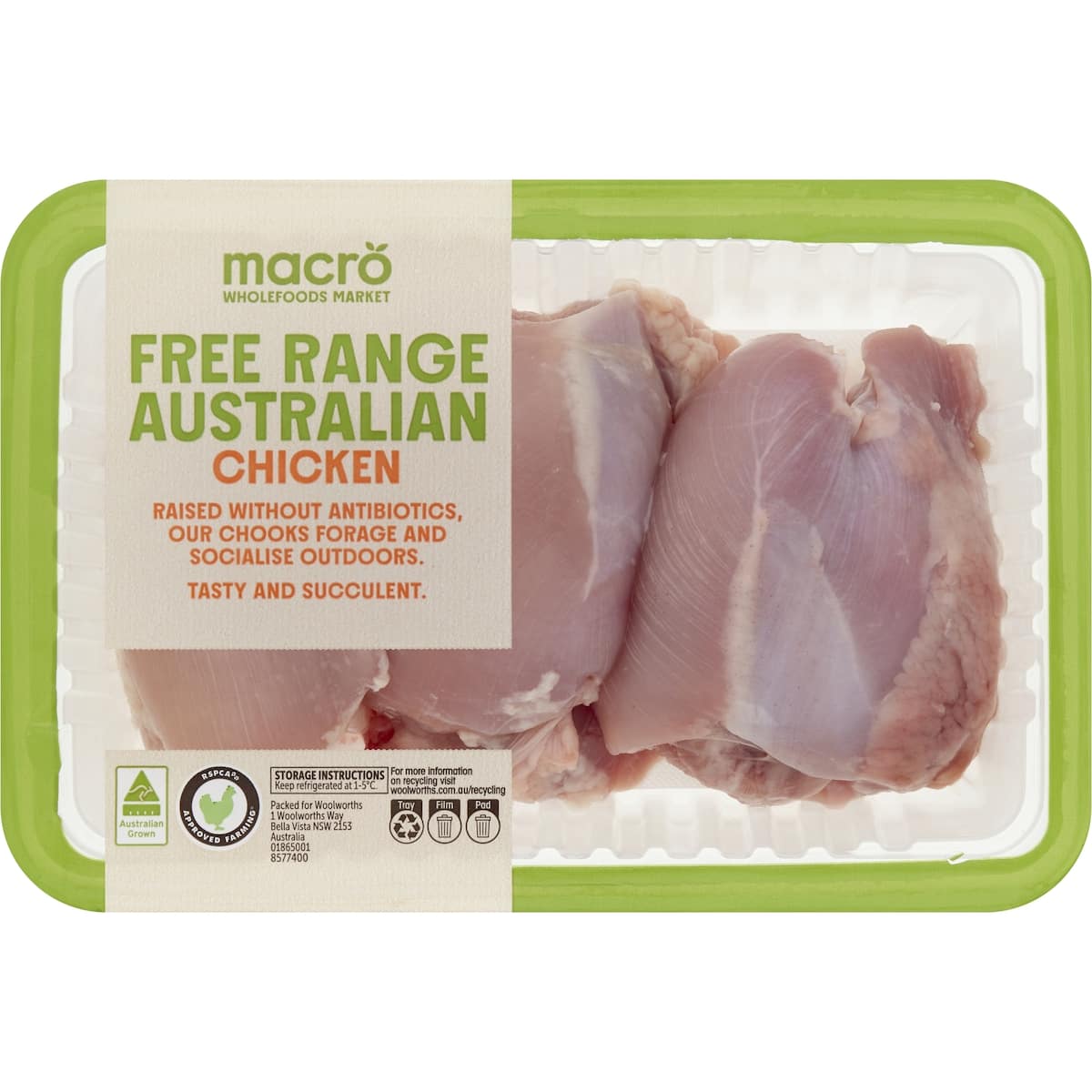 Macro Chicken Thigh Fillets Free Range 450g - 550g | bunch