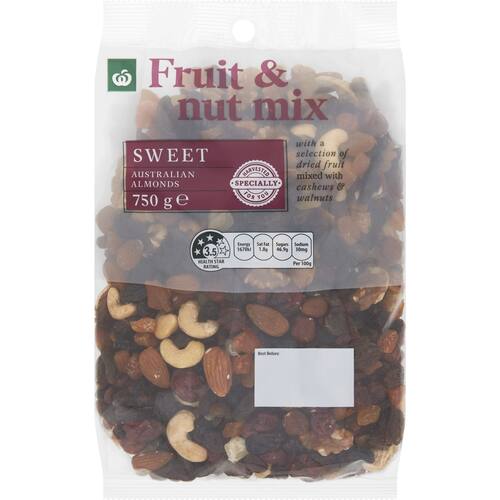 Woolworths Mixed Nuts and Fruit 750g Pack | bunch