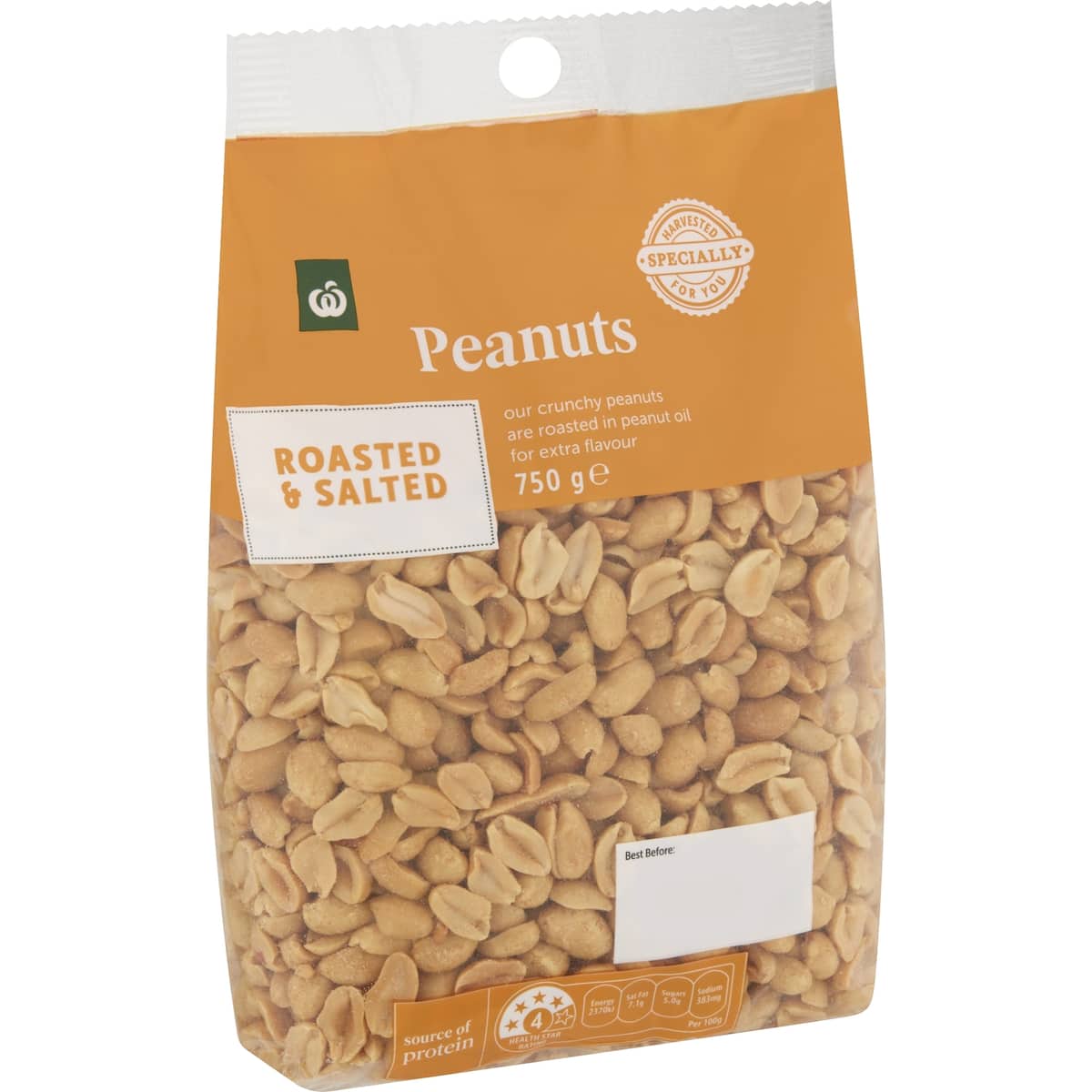 Woolworths Peanuts Roasted and Salted 750g Pack | bunch
