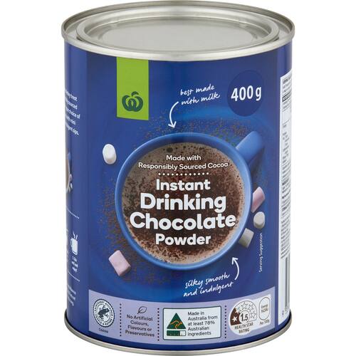 Woolworths Instant Chocolate Powdered Drink 400g | bunch