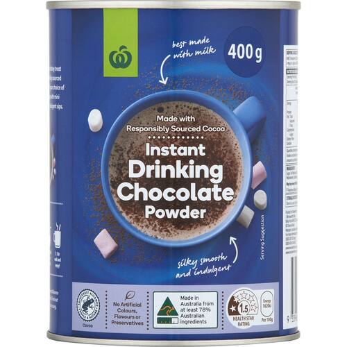 Woolworths Instant Chocolate Powdered Drink 400g | bunch