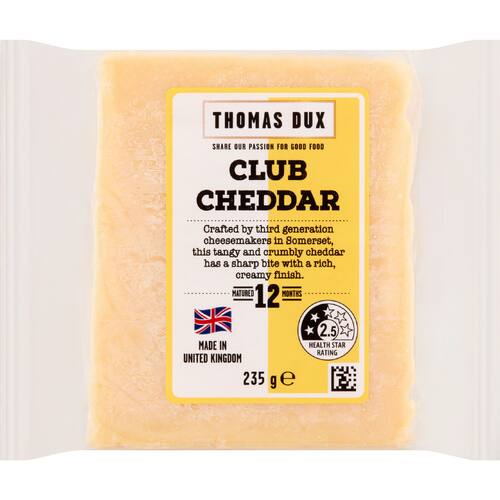 Thomas Dux Club Cheddar Cheese 235g | bunch