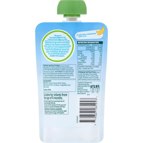 Woolworths Banana Custard 120g | bunch