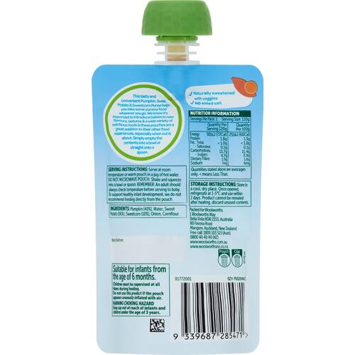 Woolworths Smiling Tums Pumpkin, Sweet Potato and Sweetcorn 6+ Months ...