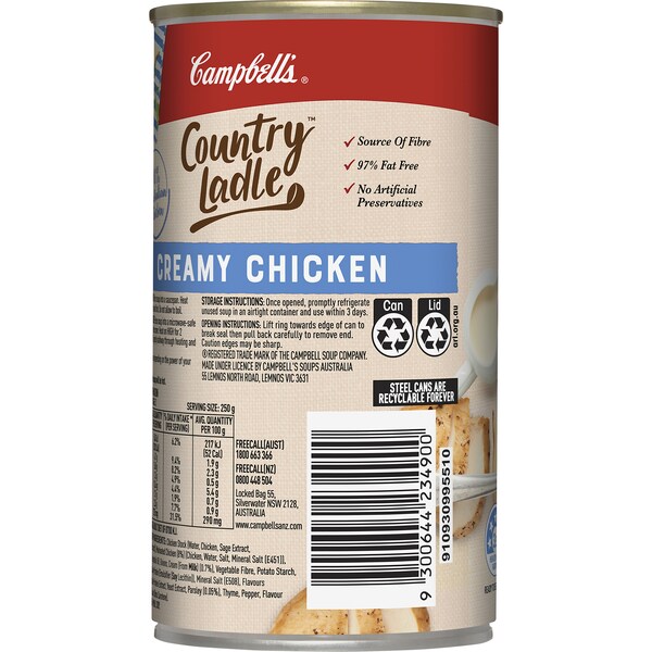 Campbell's Country Ladle Soup Creamy Chicken 500g | Woolworths