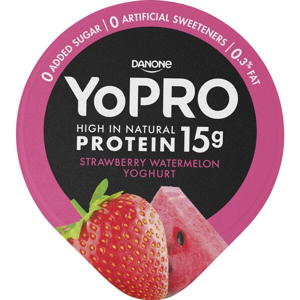 YoPRO Danone High Protein Yoghurt Strawberry Watermelon 160g | Woolworths