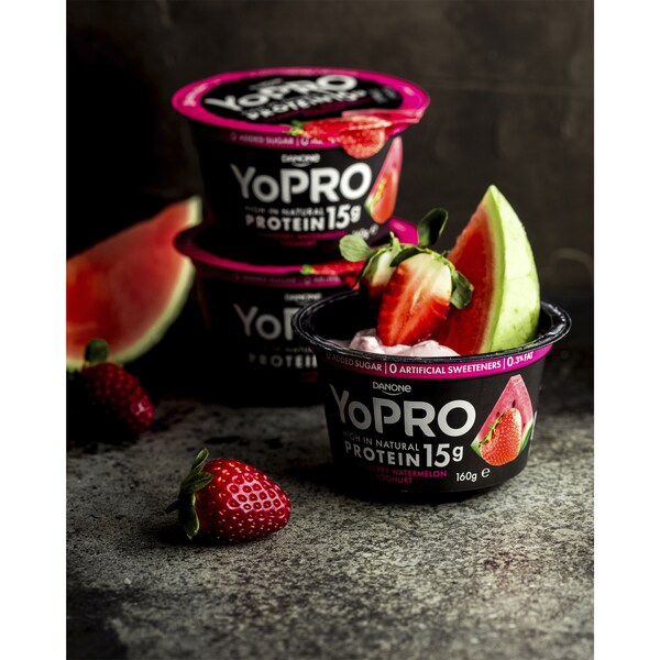 Yopro Danone High Protein Yoghurt Strawberry Watermelon 160g | Woolworths