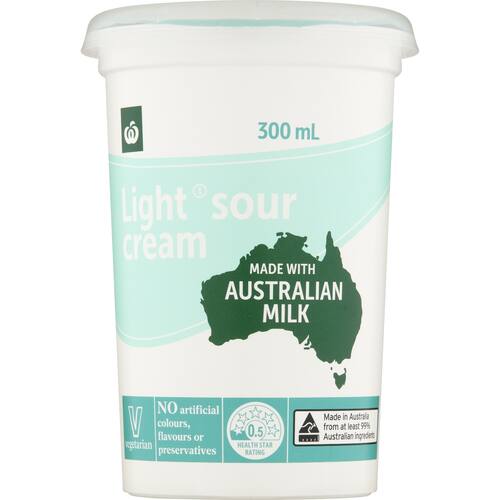 Woolworths Light Sour Cream 300ml | bunch