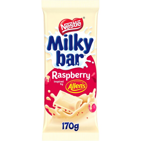 Nestle Milky Bar Raspberry Chocolate Block 170g | Woolworths