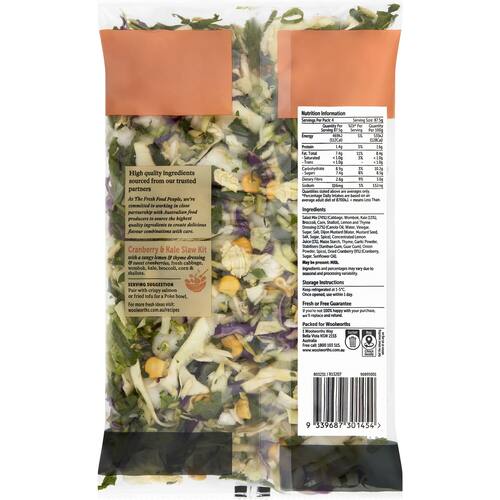 Woolworths Cranberry and Kaleslaw Kit 350g | bunch