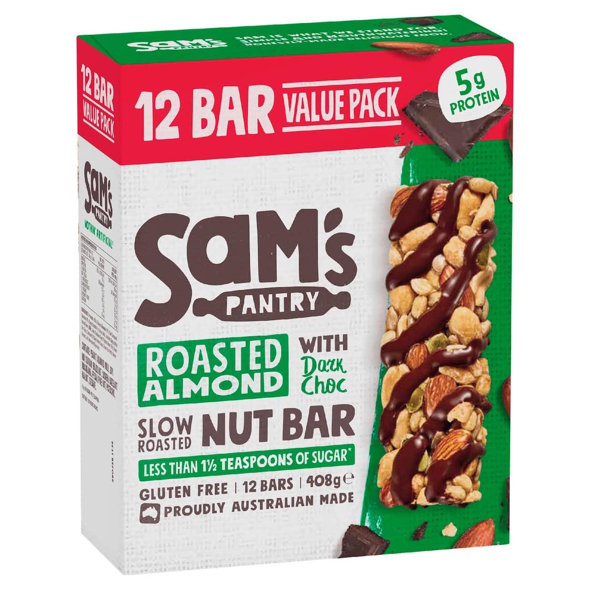 Sam's Pantry Scorched Almond With Dark Chocolate Nut Bar 12 Pack | bunch