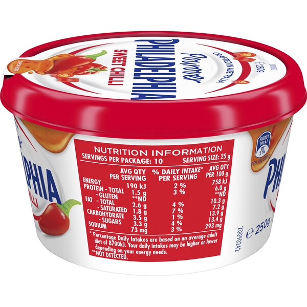 Philadelphia Sweet Chilli Cream Cheese Pourover Tub 250g | Woolworths