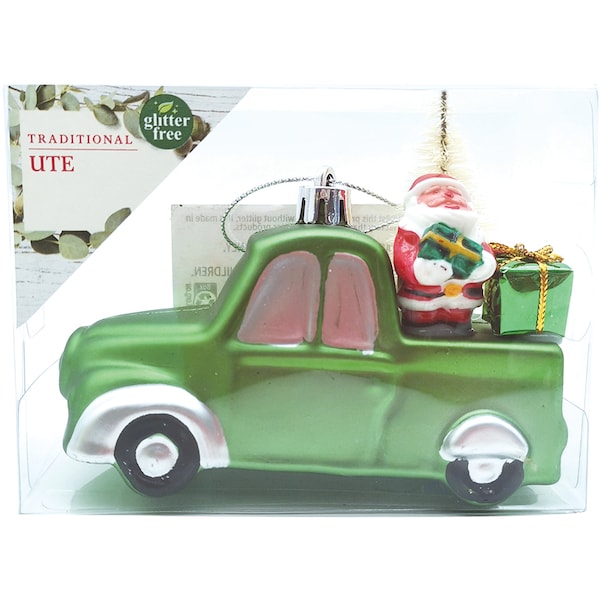 Christmas Traditional Ute With Santa Green Ornament Each | Woolworths