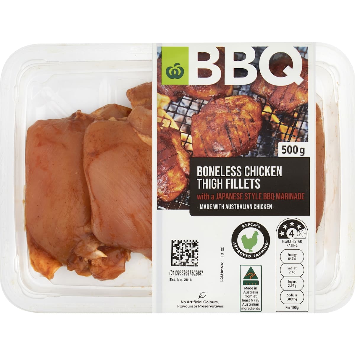 Woolworths Bbq Boneless Thigh Fillets With Japanese Style Marinade 500g ...