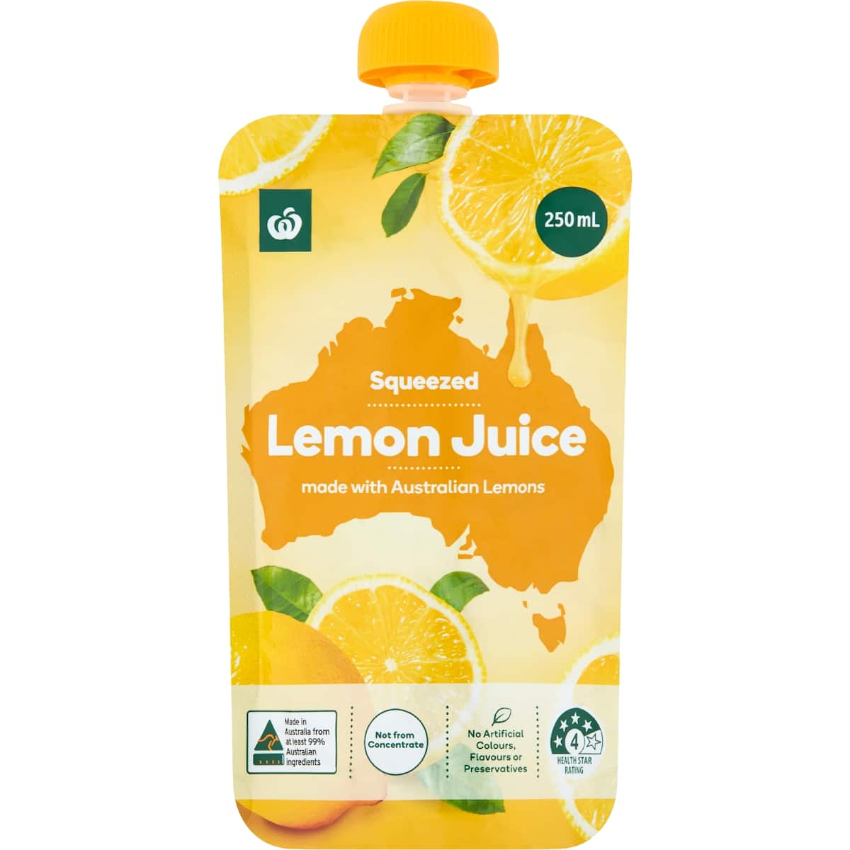 Woolworths Australian Lemon Juice Pouch 250mL | bunch