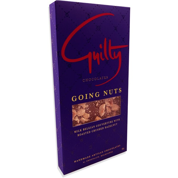 Guilty Chocolates Going Nuts Milk Chocolate Bar 80g | Woolworths