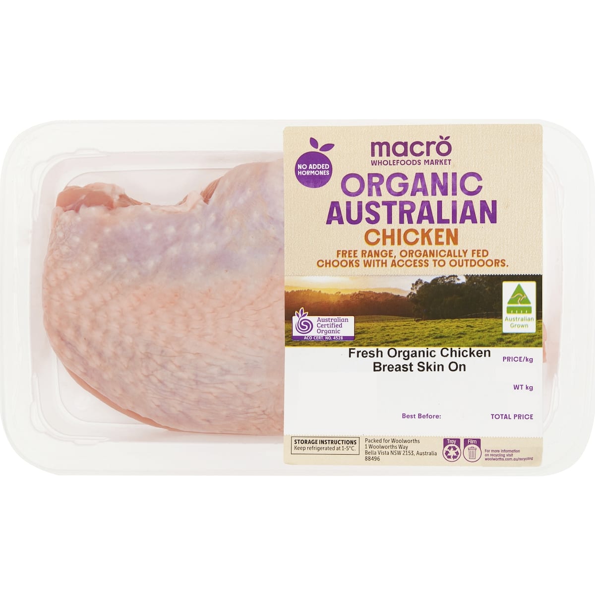 Macro Organic Chicken Skin On Breast Fillet 350g | bunch