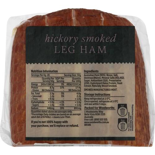 Woolworths Hickory Smoked Leg Ham 400g - 1.2kg | bunch