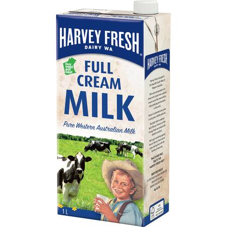 Get Harvey Fresh Full Cream Long Life Milk UHT 1L delivered to your ...