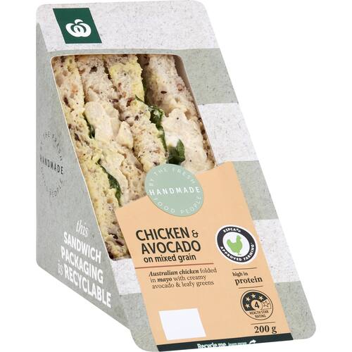 Woolworths Chicken and Avocado On Mixed Grain Sandwich Each | bunch